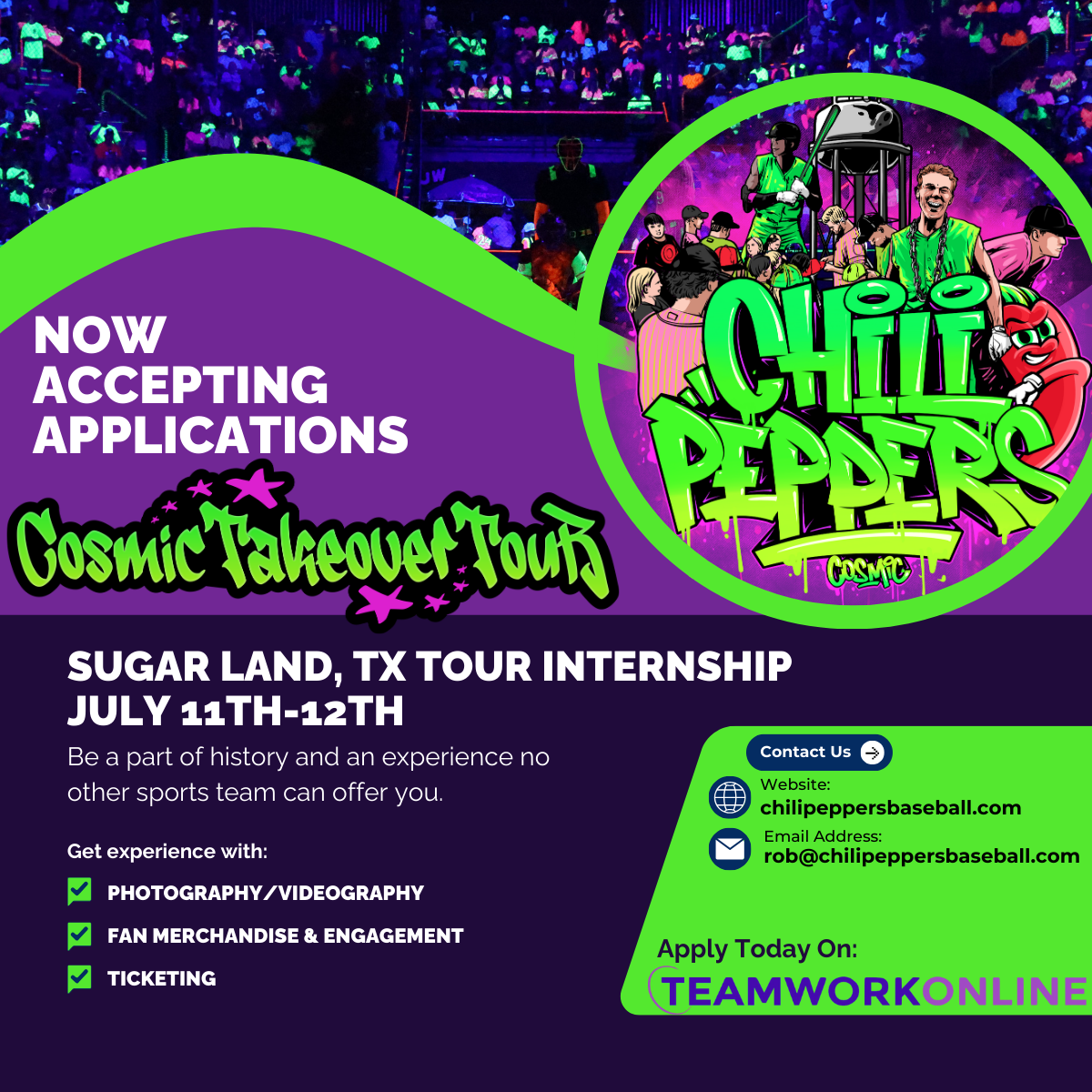 Cosmic Takeover Tour: Sugar Land, TX Internship - Tri-City Chili ...